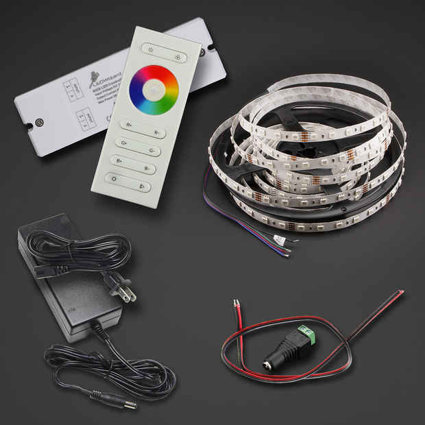 Double Bright RGB LED Strip 16' Kit with Color Changing Remote Control